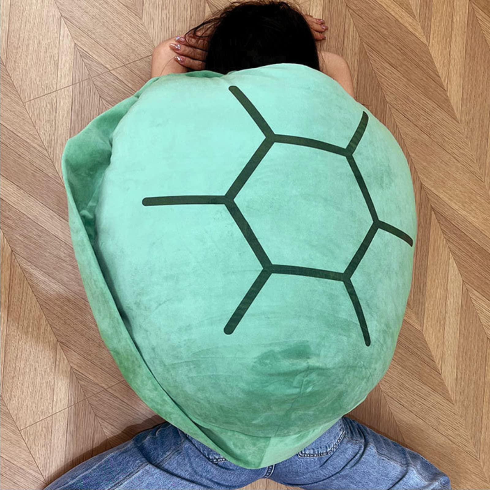 Purism Turtle Shell Pillow Turtle Dresses Wearable Turtle Shell Plush Toy Big Turtle Shell Pillow Stuffed Soft for Sleeping Cushion Cosplay Game, Gift for Kids Adults (40 inch)