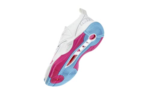 Mizuno Women's Wave Momentum 2 | Women's Indoor Volleyball Shoe | White/Pink | US Women's 10