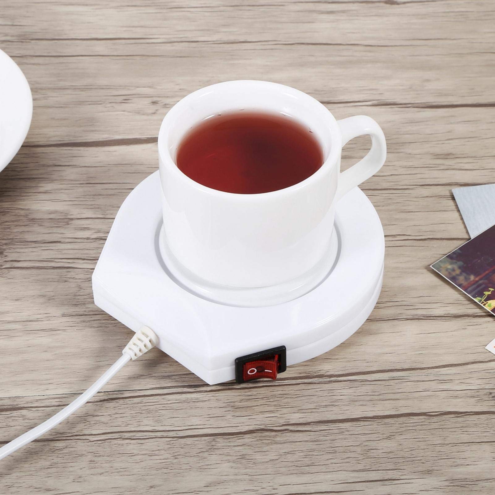 Mug Warmer Mat,White Electric Powered Cup Warmer Heater Pad Coffee Tea Milk Mug US Plug 110V