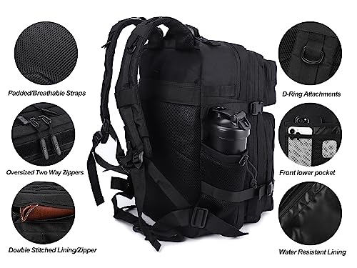 LHI Cooler Insulated Backpack 45L Portable Soft Cooler Bag with Cup Holders for Men and Women to Beach Camping Picnic Travel Hiking - Black