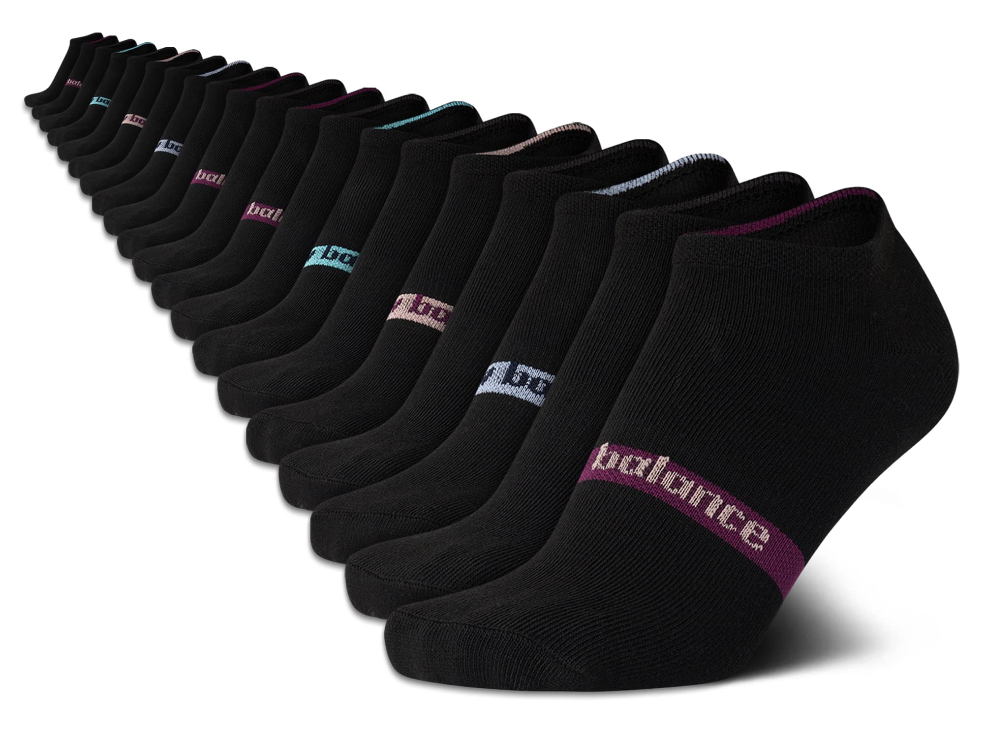 New Balance Women’s Athletic Socks – Lightweight Low Cut Ankle Socks (10, 20 Pack), Size 4-10, Black (20 Pack)