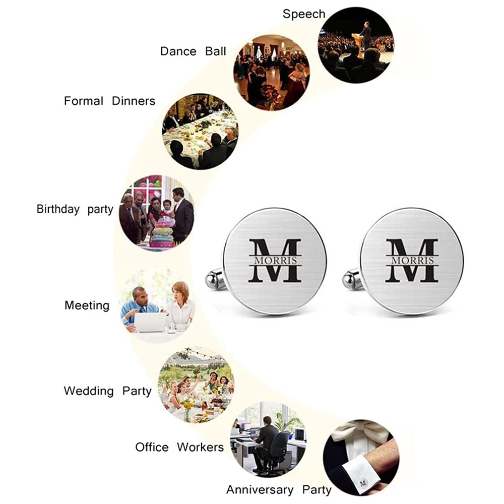 Nauchild Gifts for Men Cufflinks for Men Custom Initial A-Z Cuff Links Personalized Name Cufflinks for Business Wedding Tuxedo Shirts(gold 1)