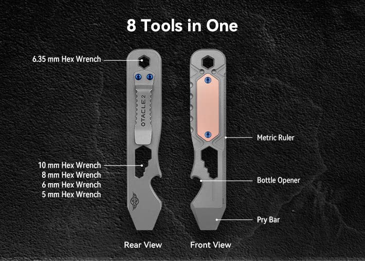 OKNIFE Otacle EDC Retractable Utility Knife, Box Opener Razor Knife with Otacle 2 EDC Ti Bottle Opener, Pry Bar