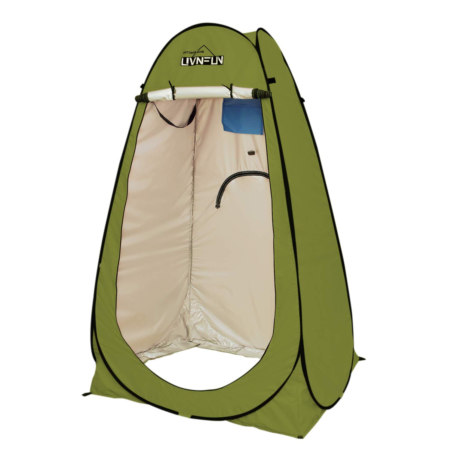 LUVNFUN Privacy Shower Tent – Pop Up Changing Tent Camping Shower Toilet Tent Portable Shelters Room 6.2 FT Tall - Color Blue