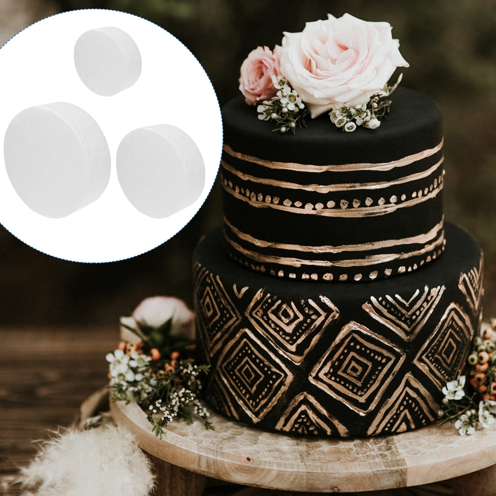 Luxshiny 3pcs Cake Foam Cake Stands Foam Cake Models Cake Forms Cake Rounds Dummy Foam Circles 12 Inch Cakedummies Practice Model Cake Pan Molds X4 Prosthetics Heart-shaped White