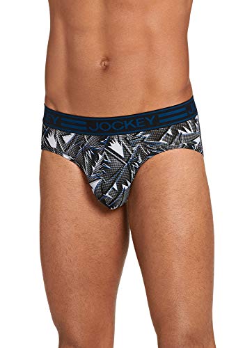 Jockey Men's Underwear Sport Cooling Mesh Performance Brief, Black Zig Zag, m