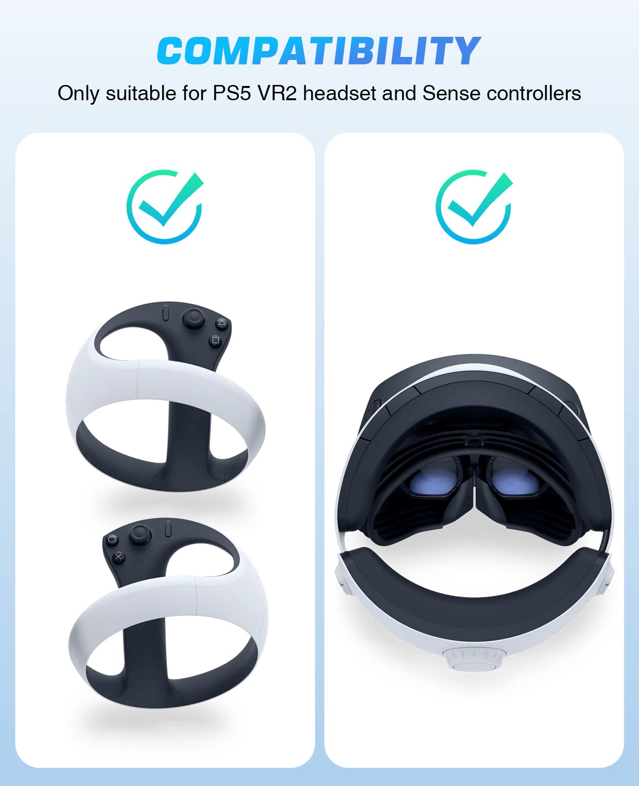 MoKo PS VR2 Accessories Kit Compatible with PlayStation VR2 with 2 Silicone Pad Kit Handle Grip for VR2 Sense Controller & 1 Anti-dust Cover for PS VR2 Lens, Easy to Install, Precise Cut, Anti-Sweat