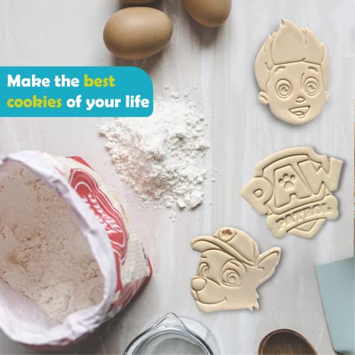 Paw Cookie Cutter, Cookies and Fondant Cutter Inspired by Patrol, Set of 3 Cookie Cutters, Chase, Ryder, Badge