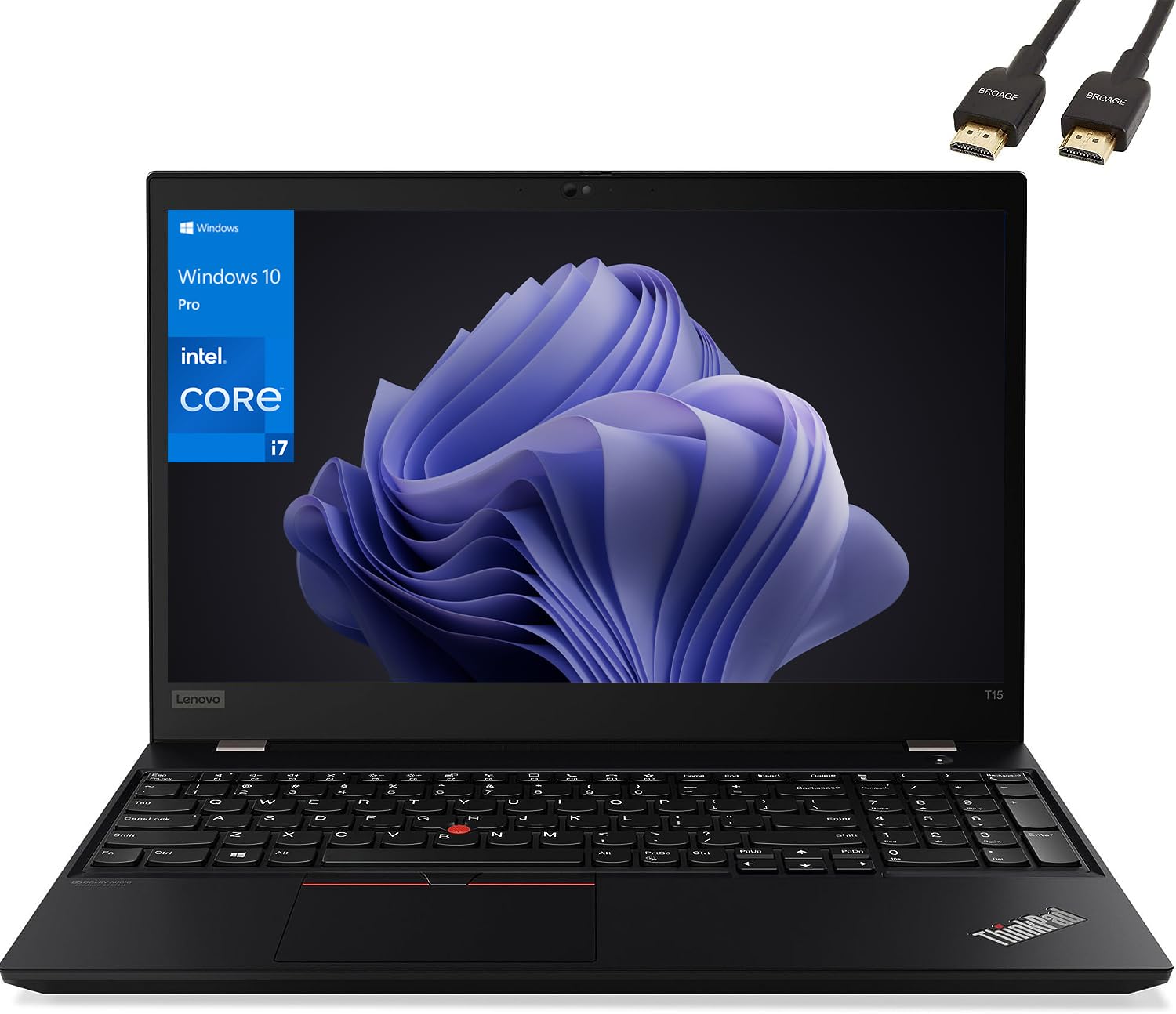 Lenovo ThinkPad E15 Gen 3 15.6" FHD 300nits Business Laptop, Octa-Core AMD Ryzen 7 5700U (Beat i7-1165G7), 16GB DDR4 RAM, 256GB PCIe SSD, WiFi6, Bluetooth 5.2, Black, Windows 10 Pro, Conference Webcam