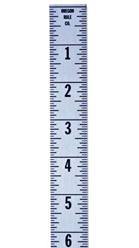 Ruler – Adhesive Backed – 1 Inch Wide X 36 Inch Long – Vertical Down – Fractional – 1/16” Grads – Silver
