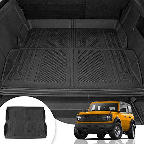 Maxzina Cargo Mat Compatible with 2021 2022 2023 2024 Ford Bronco Trunk Mat All-Weather TPE Rear Trunk Tray Cargo Liner for Ford Bronco Accessories 4 Doors (Not Compatible with Bronco Sport)