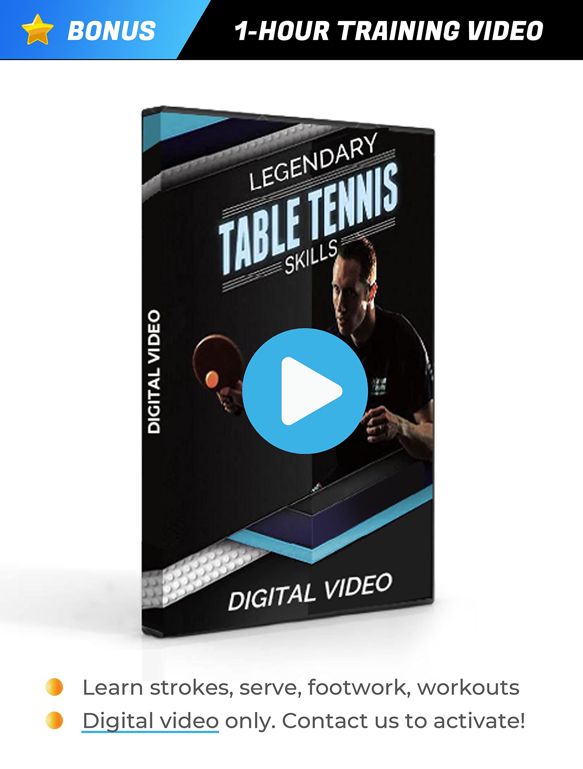 Legend X5 Table Tennis Paddle | with Training Video, Racket Case | 7-Ply Blade, 2.0mm Sponge, Premium Competition Ping Pong Racket