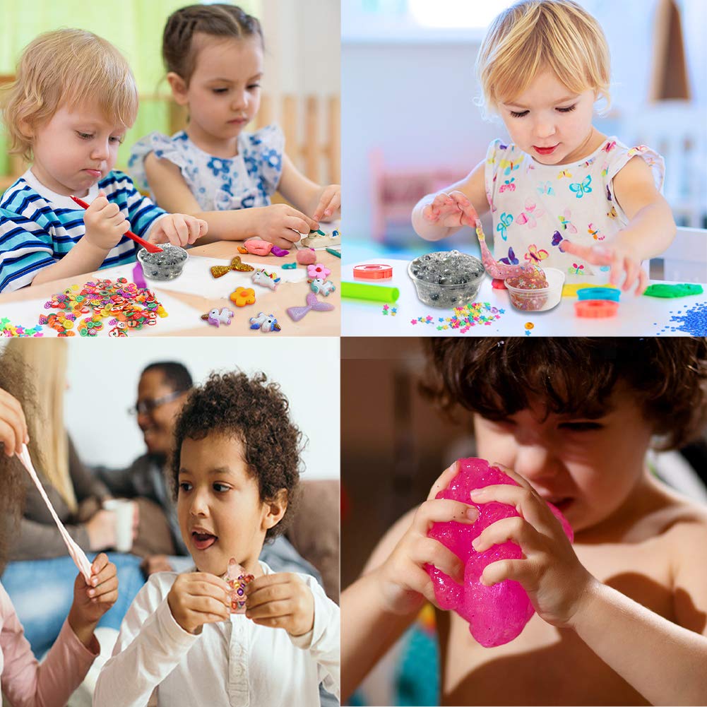 Koogel 149 Pcs Slime Supplies for Girls, Slime Kit with Glitter Slimes Supplies Slime Kit Glitter Gold Leaf Foam Balls Glitter Shake Jars Sugar Papers Tiny White Sponge Cube Slime Making Materialsā¦