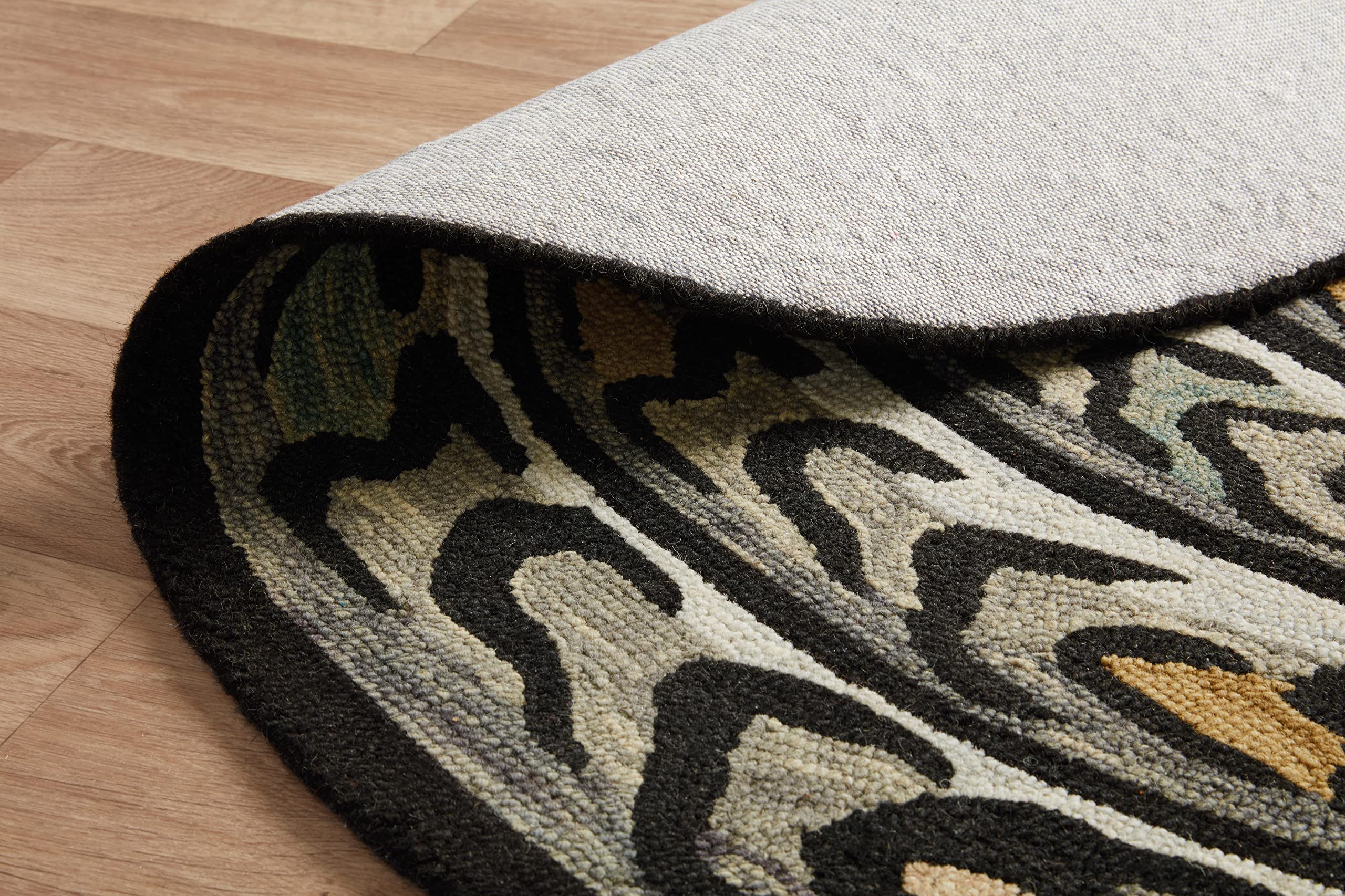 Loloi Justina Blakeney x Selby Grey/Multi 3'-0" x 3'-0" Round Accent Rug