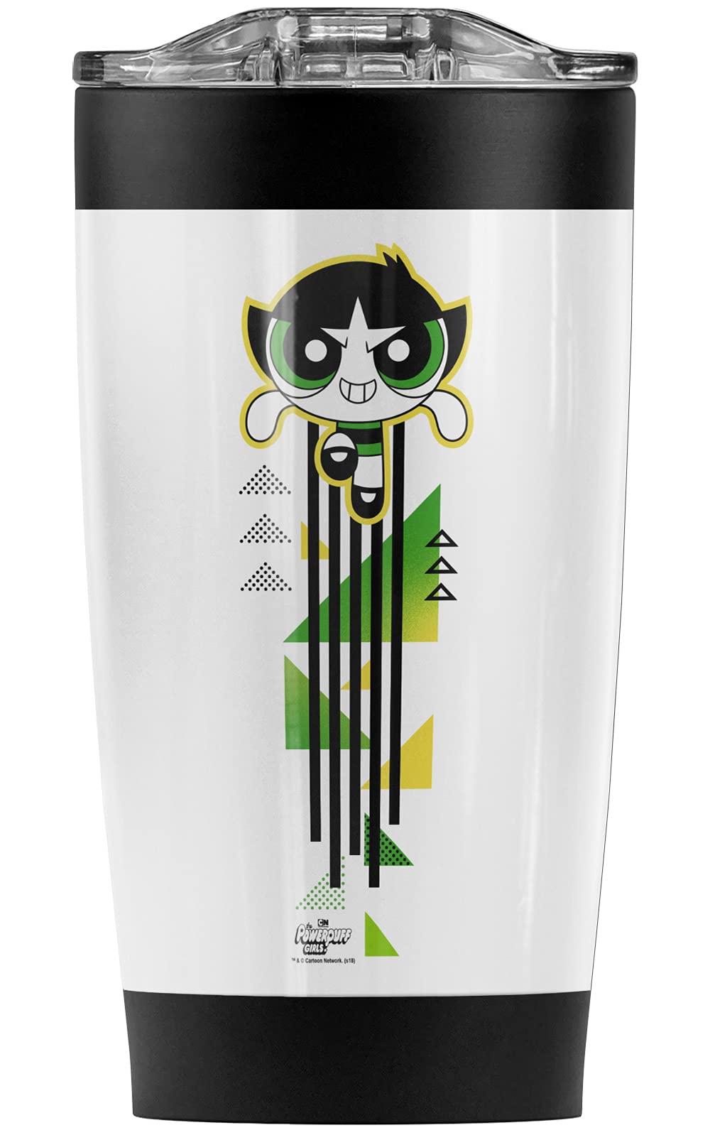 Logovision Powerpuff Girls Buttercup Streak Stainless Steel Tumbler 20 oz Coffee Travel Mug/Cup, Vacuum Insulated & Double Wall with Leakproof Sliding Lid | Great for Hot Drinks and Cold Beverages