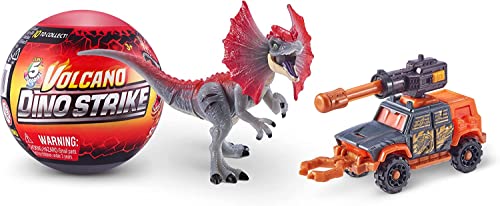 Zuru 5 Surprise Volcano Dino Strike Mystery Set - Surprise Mini Dinosaur Bundle with 2 Dinosaur Mystery Balls Plus Rex-Man Stickers and More | Dinosaur Toys for Kids