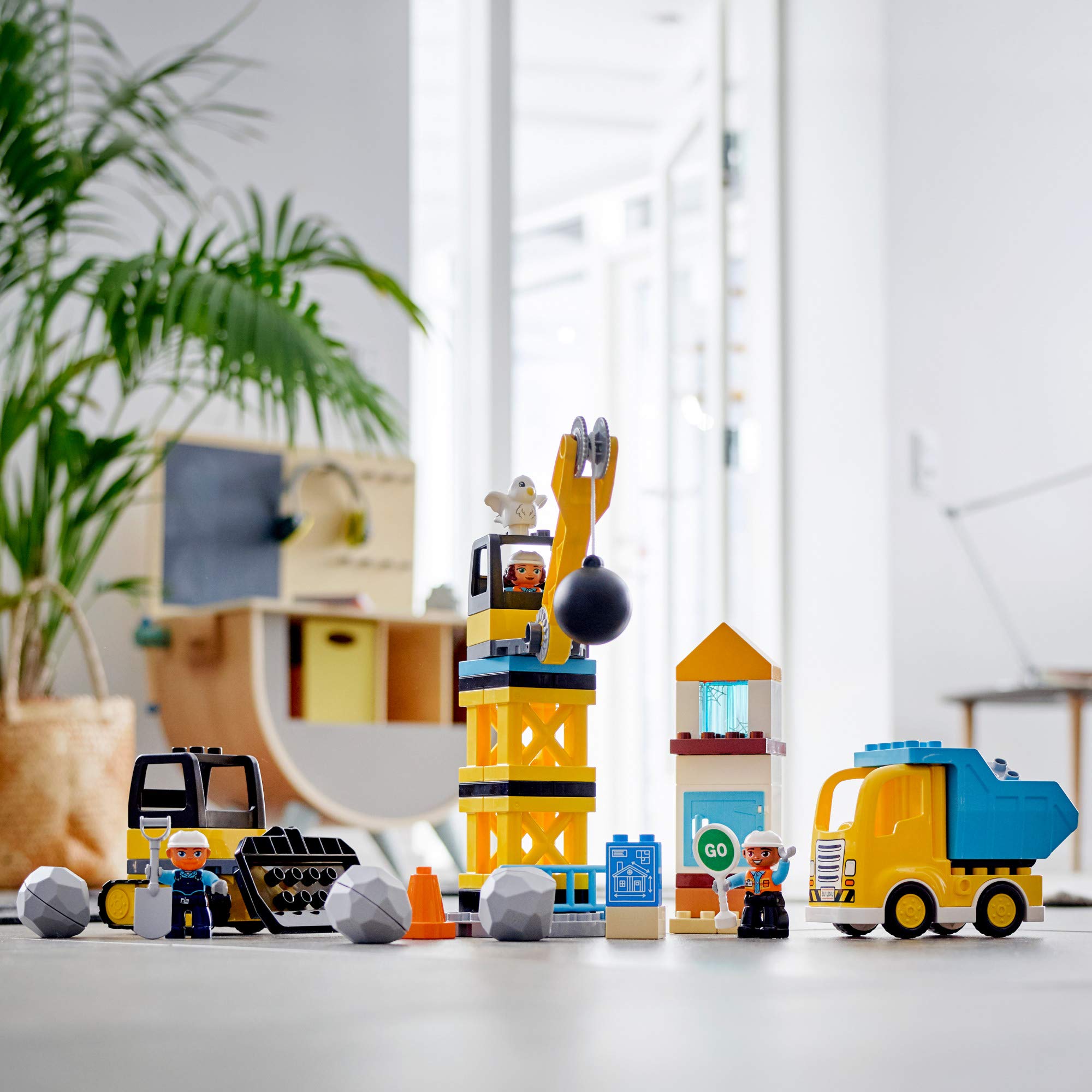 LEGO DUPLO Construction Wrecking Ball Demolition 10932 Toy for Preschool Kids; Building and Imaginative Play with Construction Vehicles; Great Developmental Gift for Toddlers (56 Pieces)
