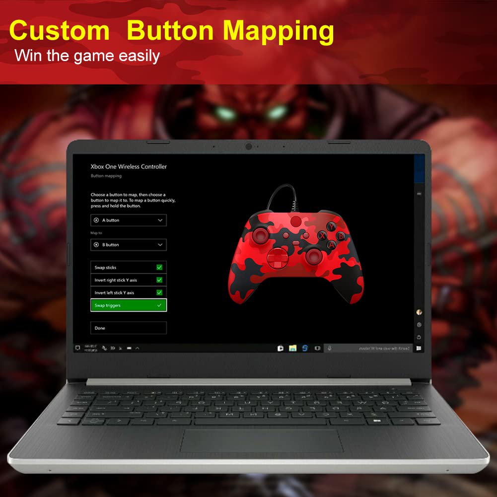 Replacement for Xbox One Controller Wired Compatible with Xbox One/Series/Windows, Xbox Series x/s Controller Wired with Custom Mapping&Share Button