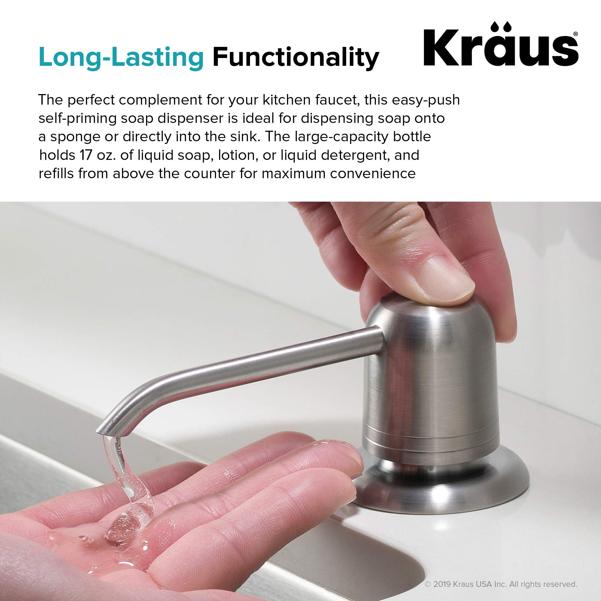 KRAUS Kitchen Soap and Lotion Dispenser in Spot Free Stainless Steel, KSD-32SFS