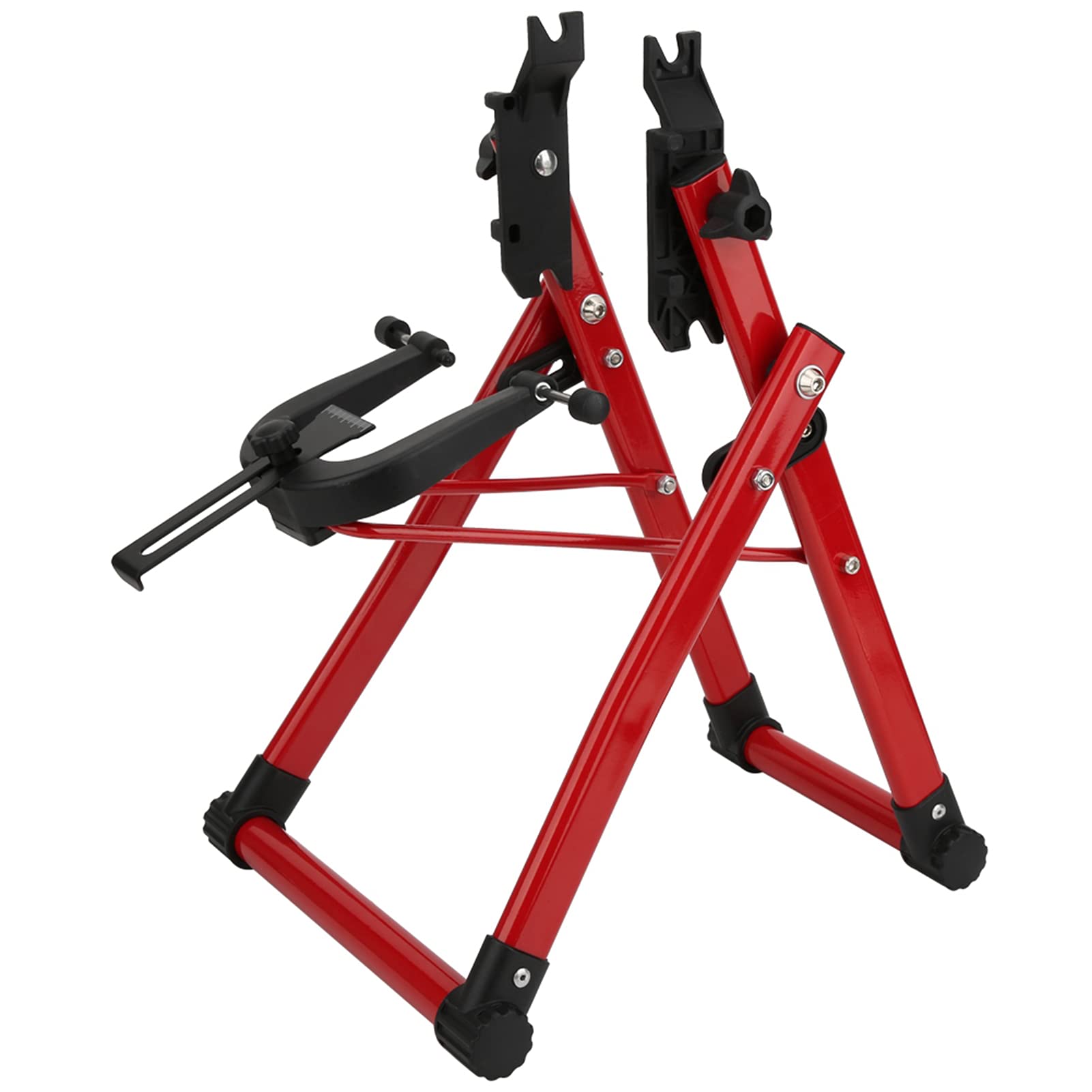 KENANLAN Bike Repair Tool, Aluminium Alloy Red Simple Convenient Wheel Truing Stand Home Bike Repair Maintenance Support Tool Accessory