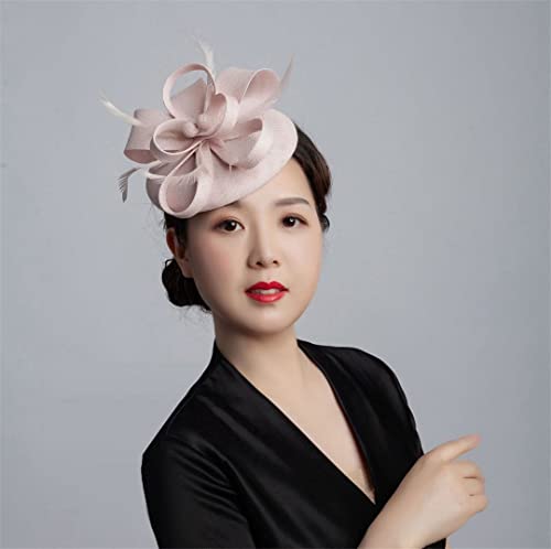 Navy Blue with Feathers Wedding Races Special Occasion Hat Church Headwear Navy Blue