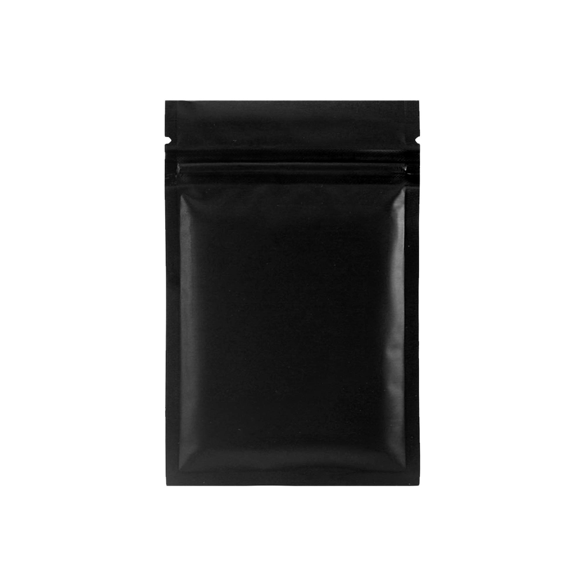 QQ Studio 100 Multiple Size & Matte Colored Flat Zip Lock Bags (MED ~ 4.7"x7.1", Matte Black)