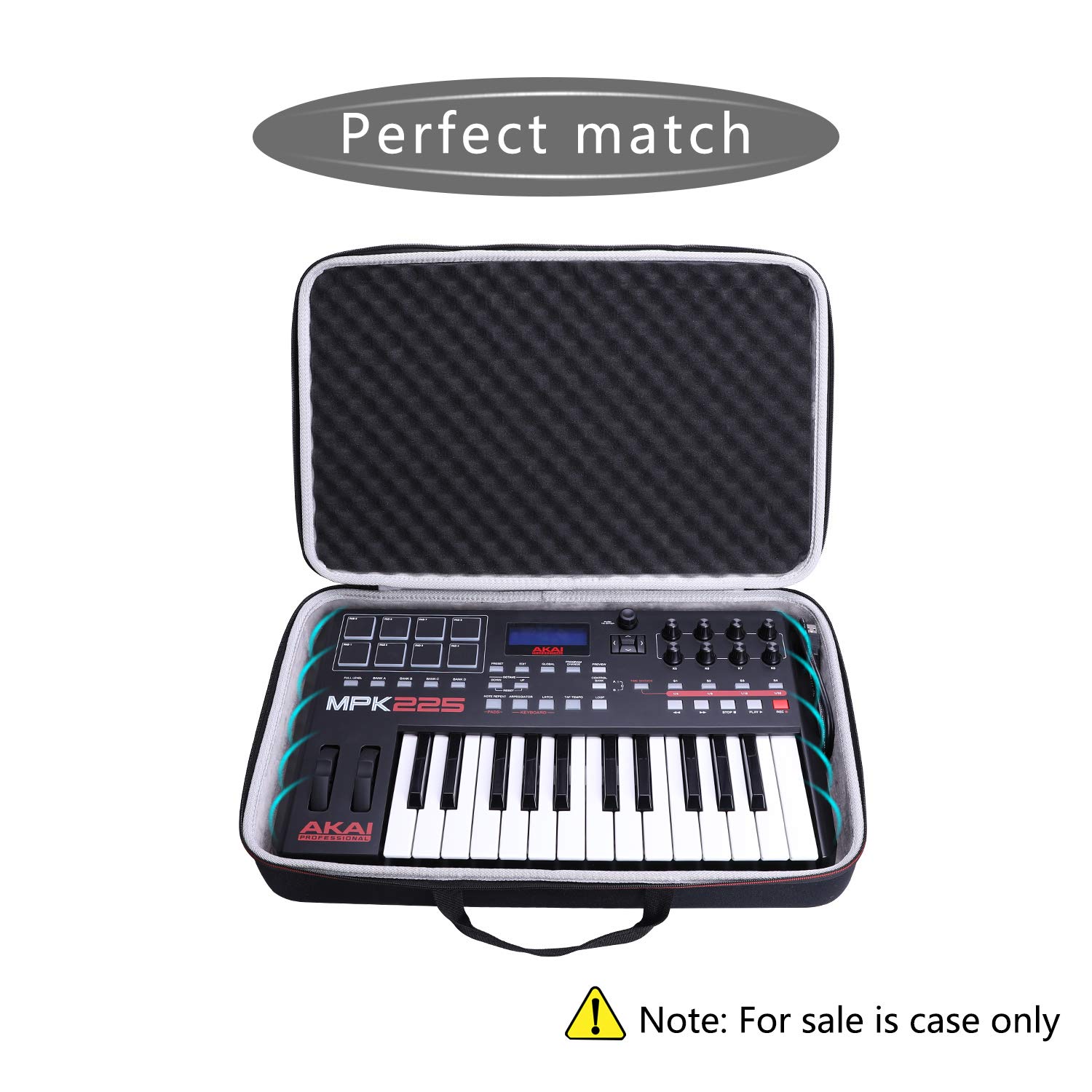 LTGEM Hard Travel Carrying Case for Pioneer DJ DDJ-FLX4 / Roland DJ-202 / M-Audio Oxygen Pro 25 / AKAI Professional MPK225 DJ Controller