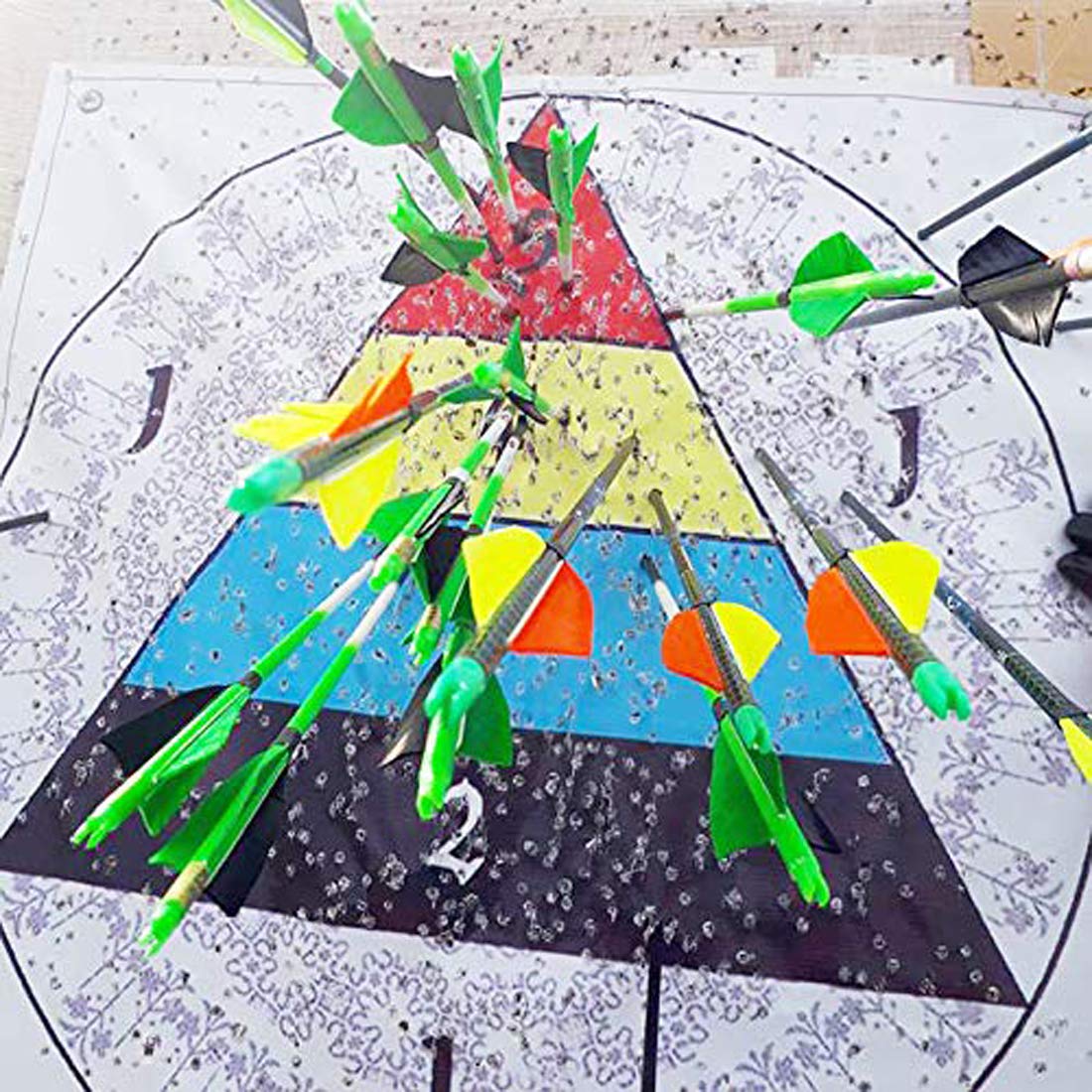 Linkboy Archery Carbon Arrows Hunting Practice Target Arrows Fluorescent with Removable Tip for Compound Recurve Long Bows, Spine 250 300 340 400 500 600 700 800, Pack of 6/12PCS