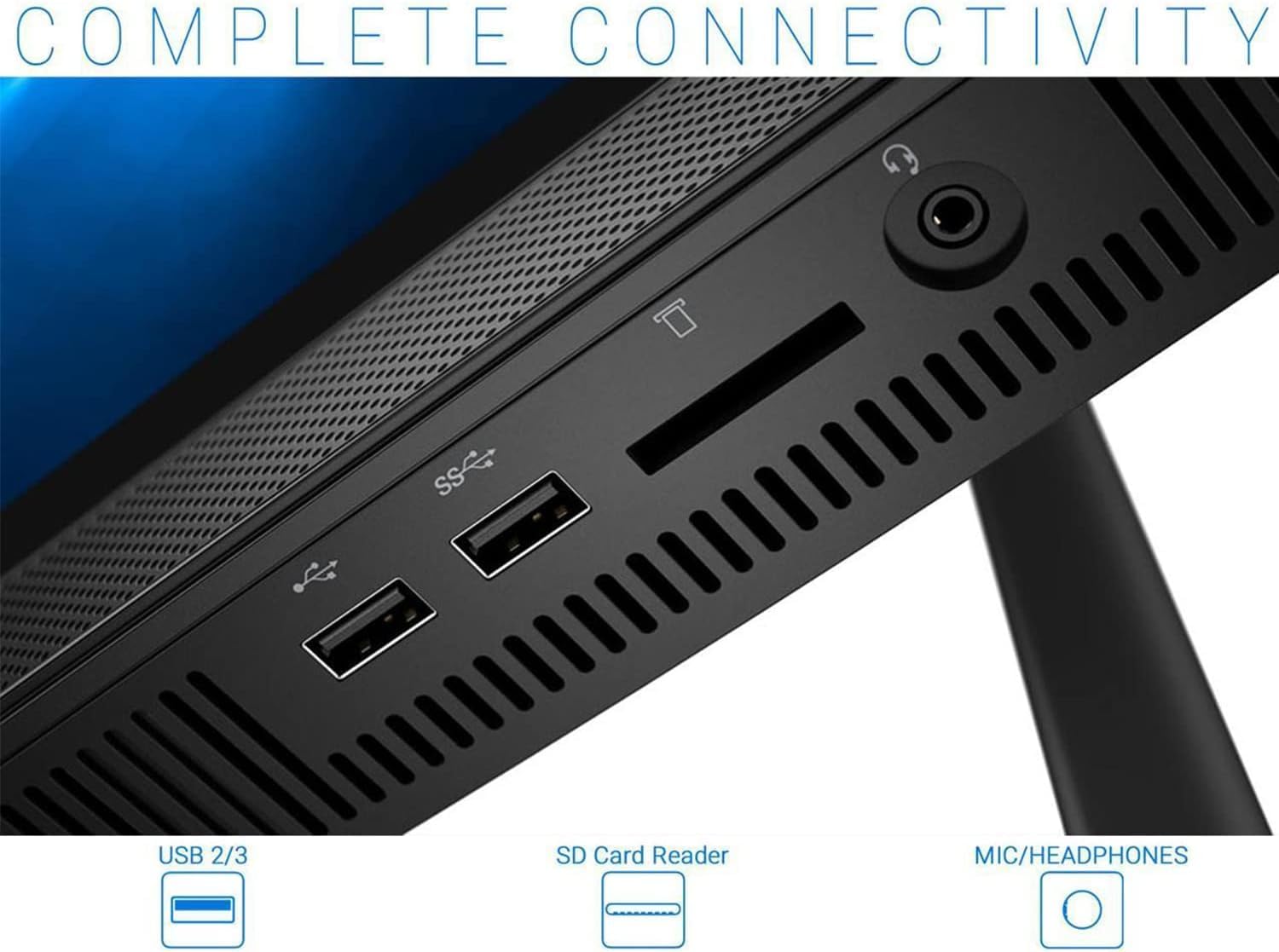 Lenovo V130 All-in-One Business Desktop, 19.5†HD+ Display AIO, 16GB RAM, 512GB PCIe SSD, Intel Dual-Core Processor, DVD-RW, Wi-Fi, Webcam, HDMI, Wired Keyboard & Mouse, Windows 11 Pro, Black