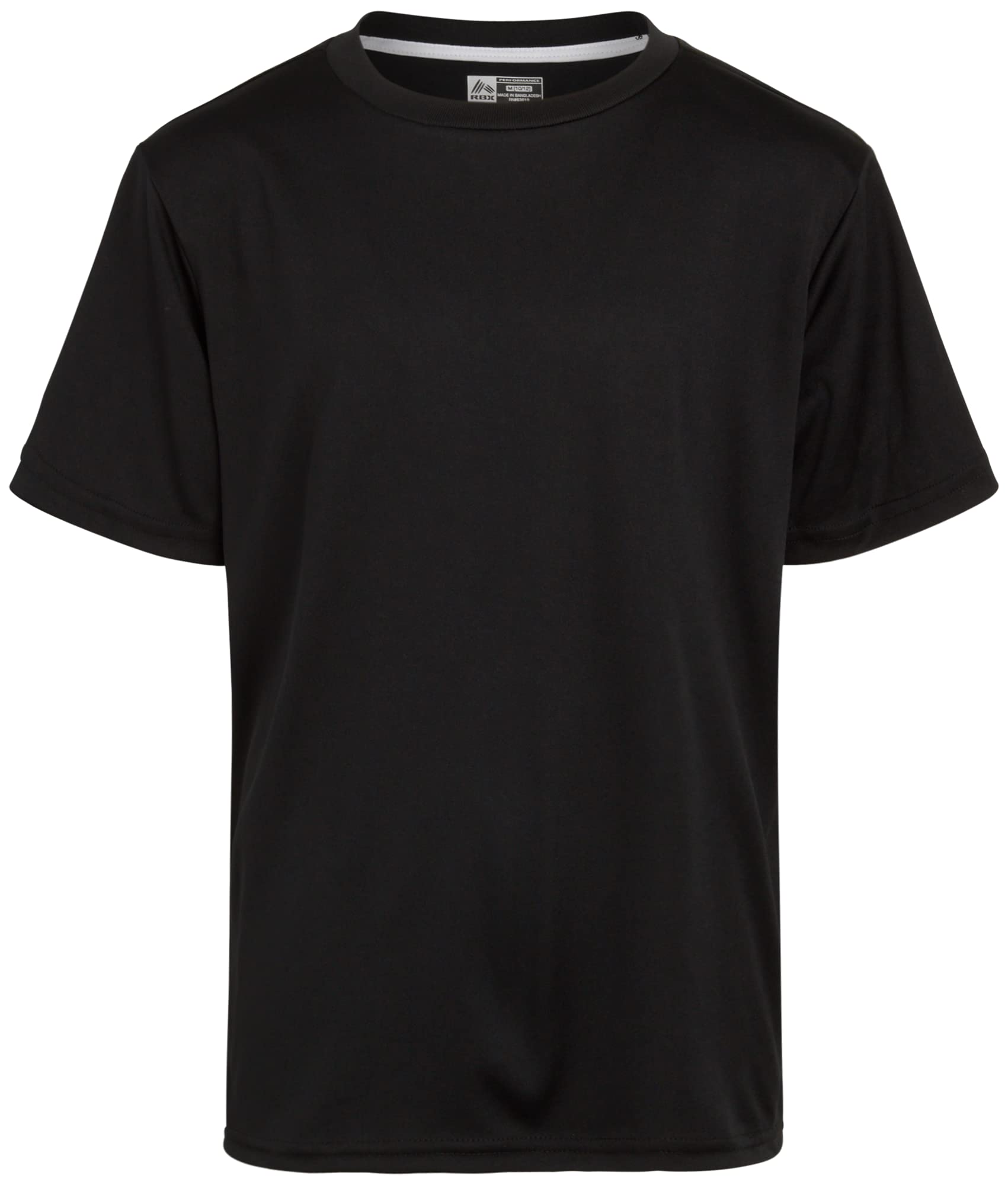 RBX Boys' Active T-Shirts - 4 Pack Athletic Performance Short Sleeve Sports Tees (8-20), Size 10-12, Fatigue/Micro Chip