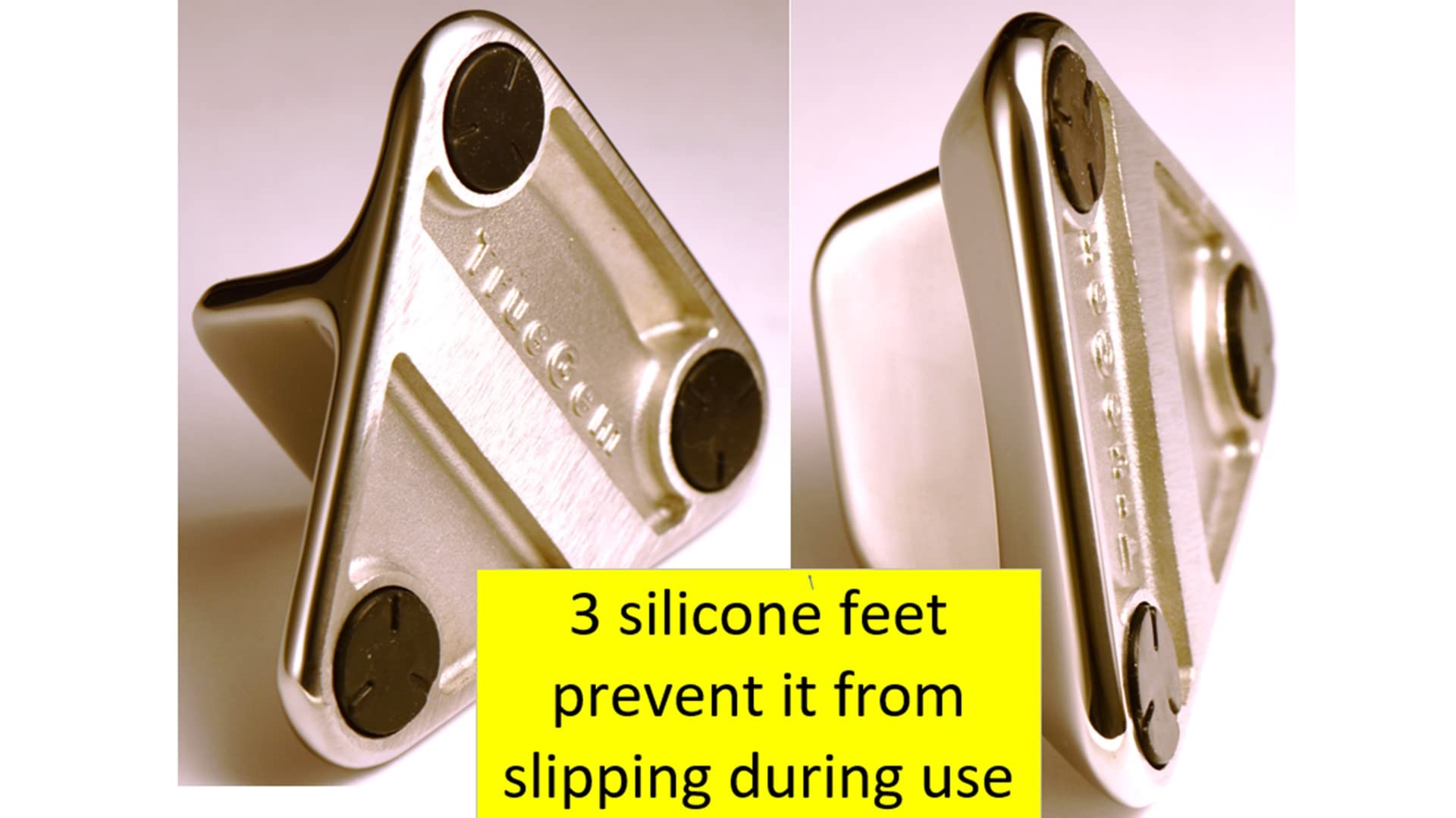 TrueGem Cell Phone or Tablet Stand. 1/2 lb. of Stainless Steel. iPhone, ipad, Cellphone, Mobile Phone Holder for Desk.