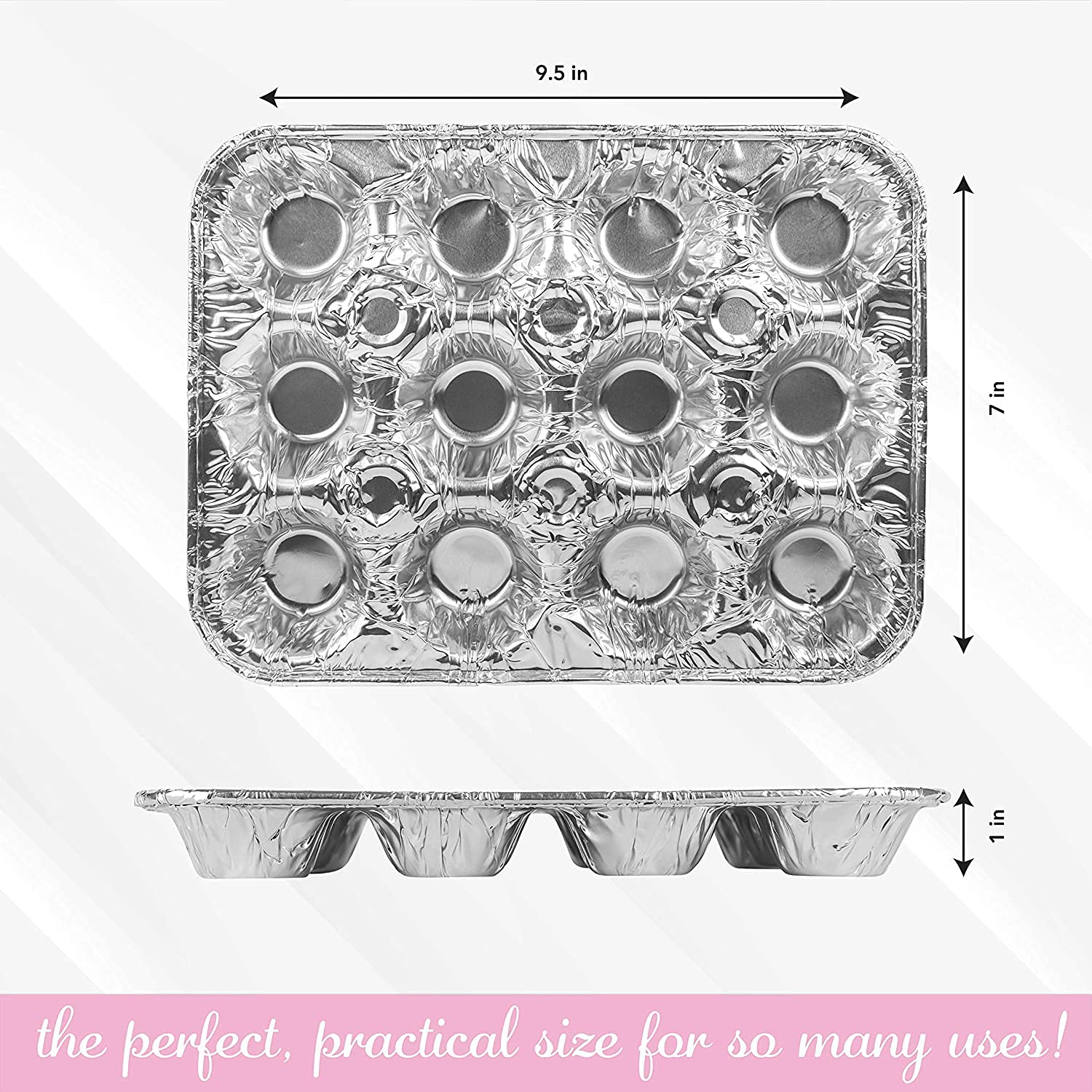 Nicole Fantini Disposable Aluminum 12 Cavity Mini Muffin Foil Pan (4)