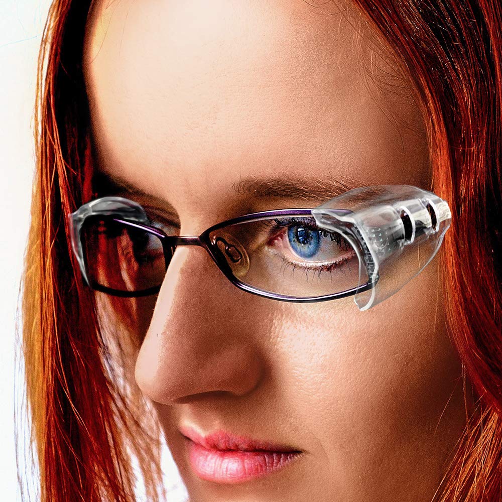 Korty 6 Pairs Eye Glasses Side Shields, Flexible Slip on Side Shields for Eyeglasses Fits Medium to Larger Safety Eyeglasses