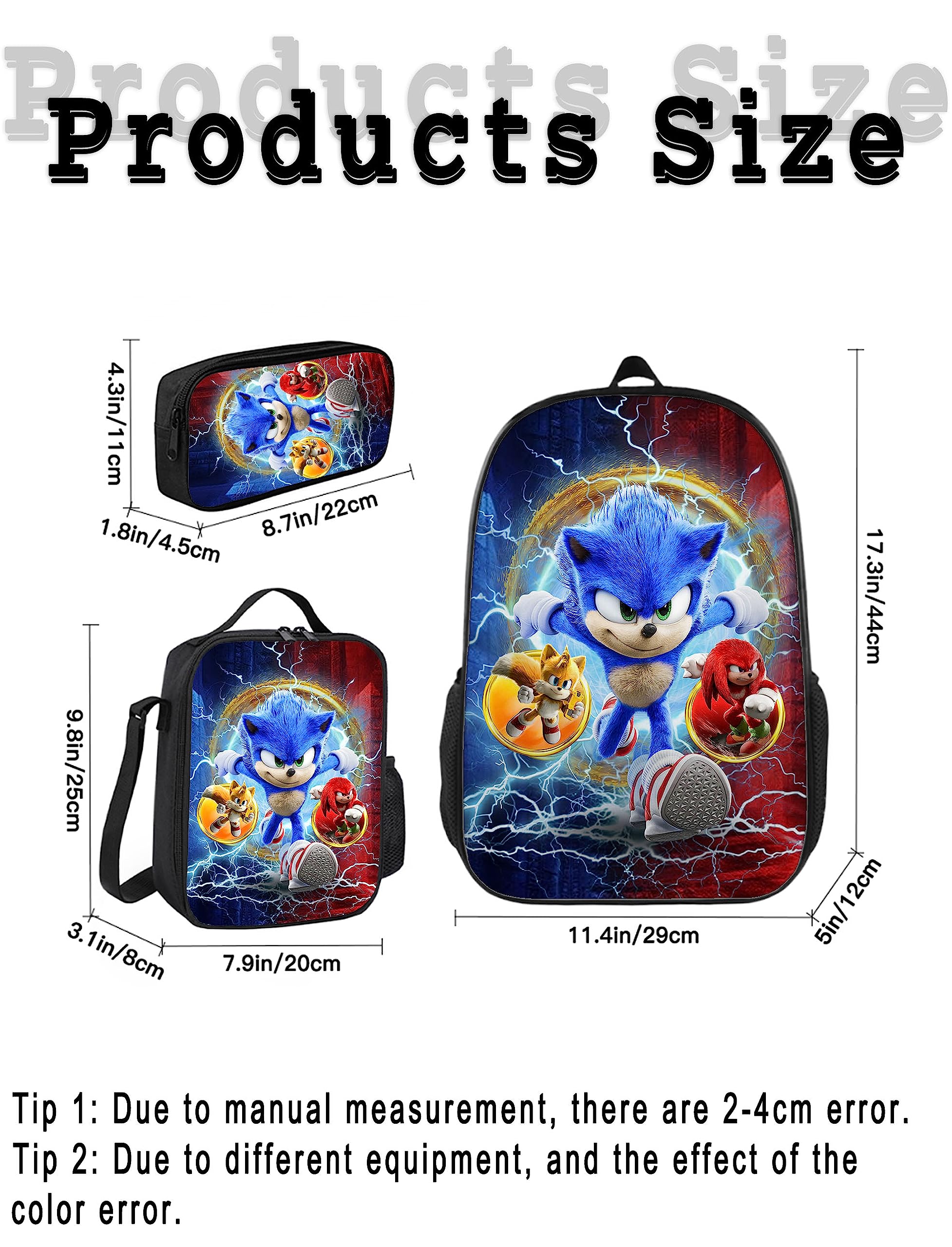 MACIUM Cartoon Backpack Set - 17-inch Casual Daypack with Lunch Box and Pencil Case - Fun Birthday Gift Idea for Anime Fans S1