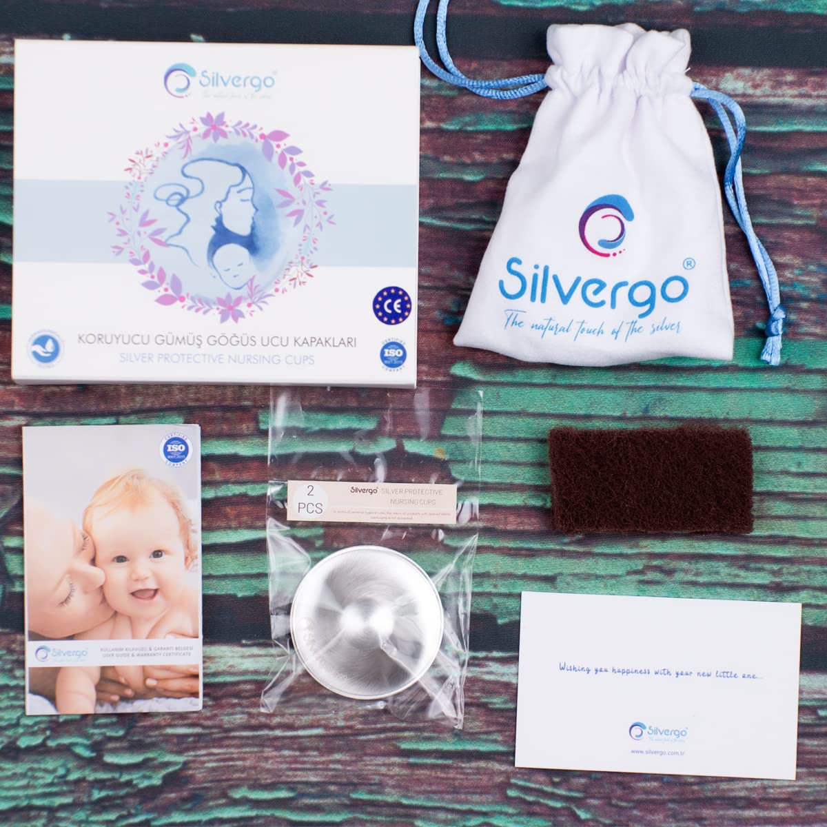 Silvergo The Original Silver Nursing Cups, Nipple Shields for Newborn, Covers Breastfeeding, Protector Newborn Essentials Must Haves, 999 Pure (Standard)
