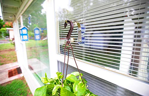 Spiral - 2-Pack Suction Cup Stainless Steel Hanger - Strong Heavy Duty for Garden, Kitchen and Bathroom, Hanging Bird Feeders, Plants, Wind Chimes, Wreath, Towel, Bathrobe and Loofah