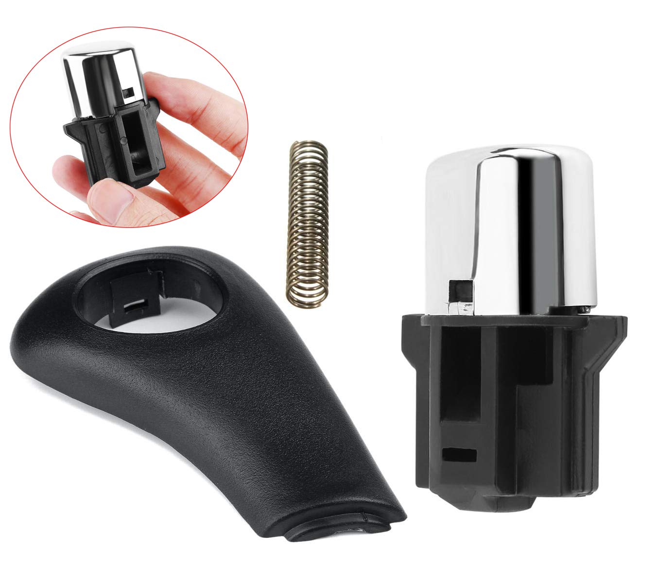 LEIMO KPARTS 54132-SDA-A81 Shifter Shift Button Knob Repair Kit + 54141-SDA-A81 Shift Knob Side Plate for 2003-2006 Honda Accord