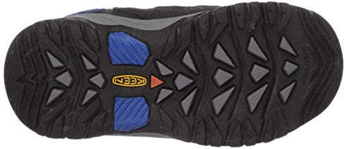 KEEN Little Kid's Targhee Low Height Hiking Shoe, Steel Grey/Baleine Blue, 8 LK (Little Kid) US