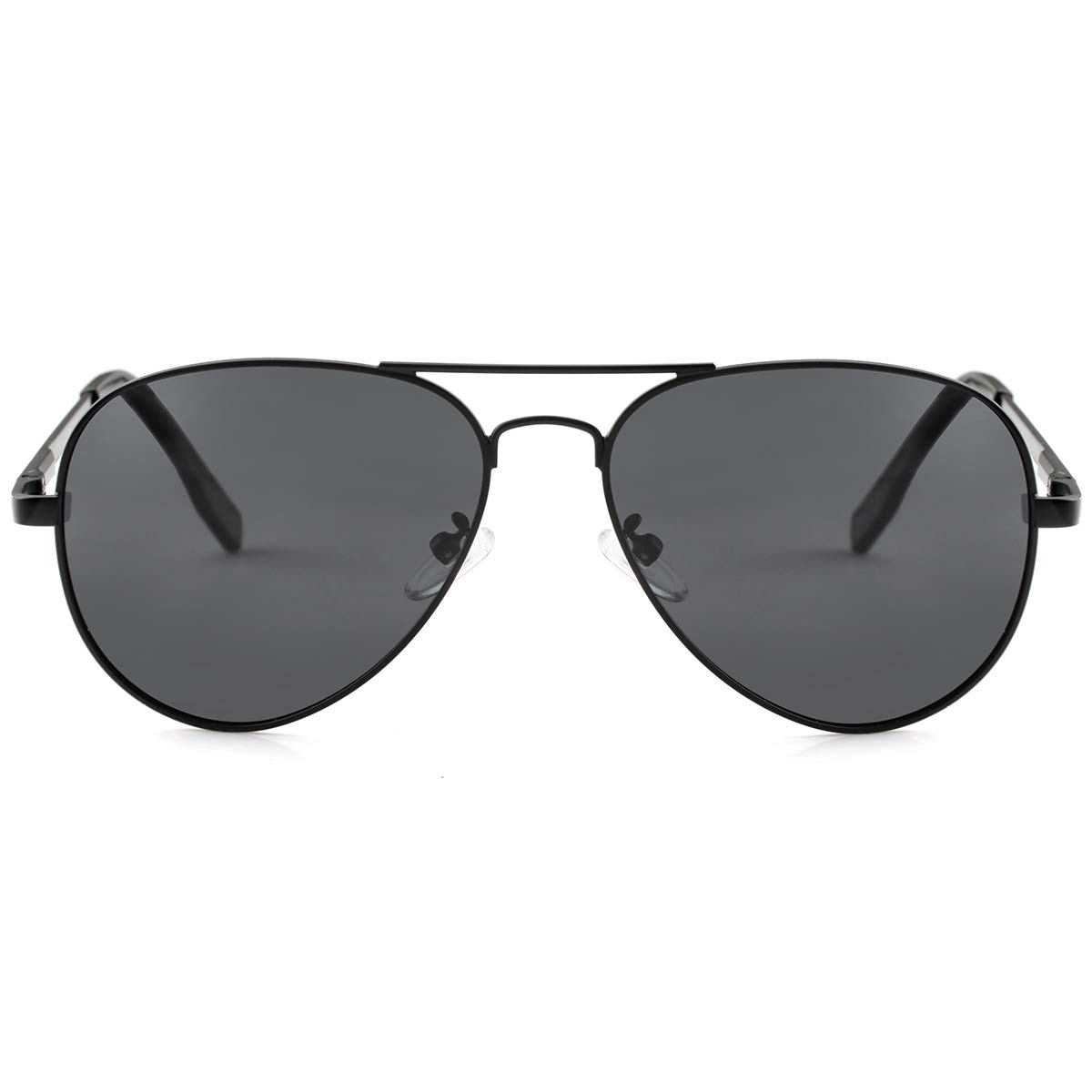 Kursan Polarized Aviator Sunglasses for Men Women Mirrored Lens, 100% UV400 Protection, 58MM (Black/Black Lens)
