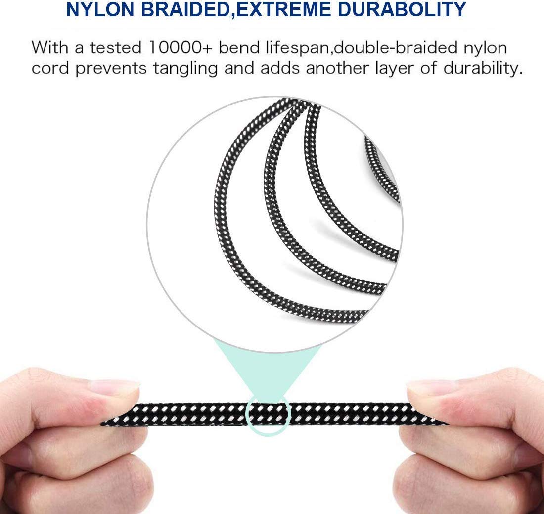 KINXIYU XLR Cable 10 FT/5 Pack, Microphone Cable 3 Pin Nylong Braided Balanced XLR Male to XLR Female Heavy Duty Mic Patch Cords