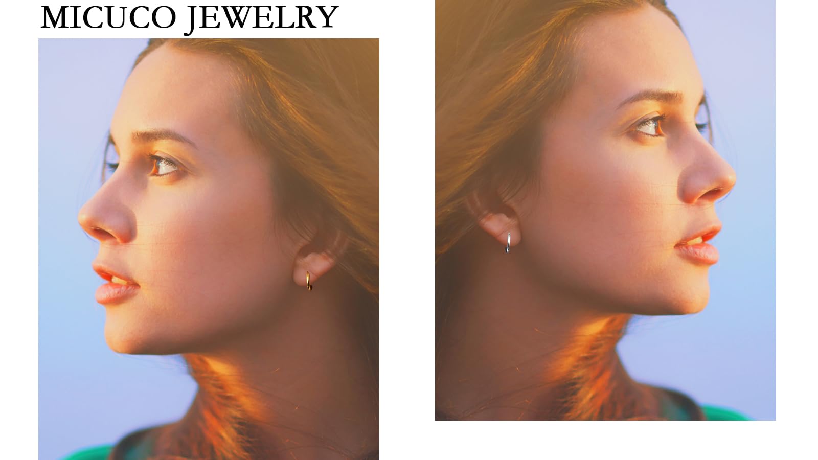 micuco Small Hoop Earrings for Women Tiny Cartilage Hoop Earrings for Men Helix Daith Tragus Ear Hugging Hoop Earrings 14K Gold Plated 6mm 8mm 10mm
