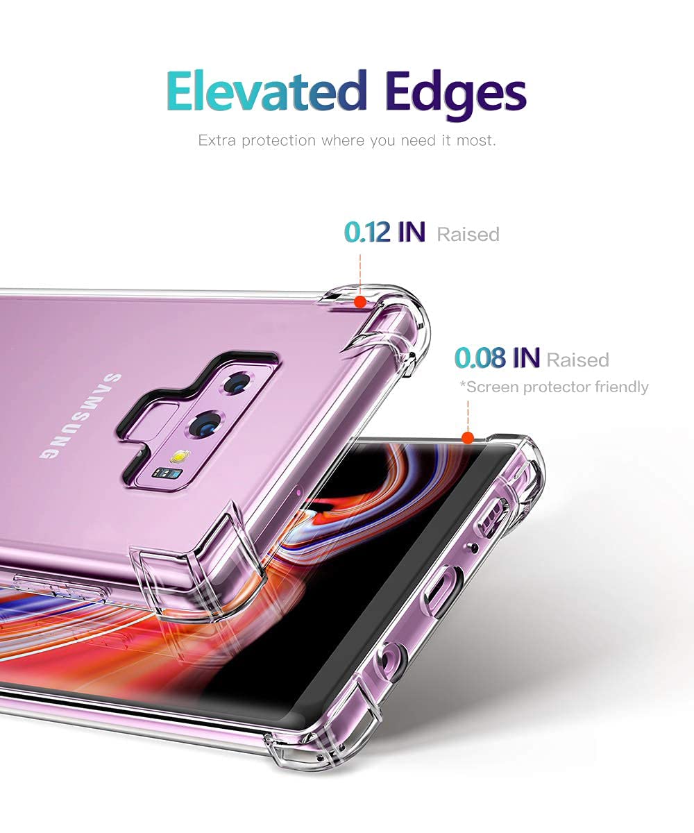KIOMY Clear Case for Samsung Galaxy Note 9 5G Airbag Corners Shockproof Bumper Protective Phone Cover, Hybrid Design Hard PC Back with Flexible TPU Frame