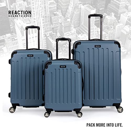 Kenneth Cole REACTION Renegade Luggage Expandable 8-Wheel Spinner Lightweight Hardside Suitcase, Granite Blue, 20-Inch Carry On