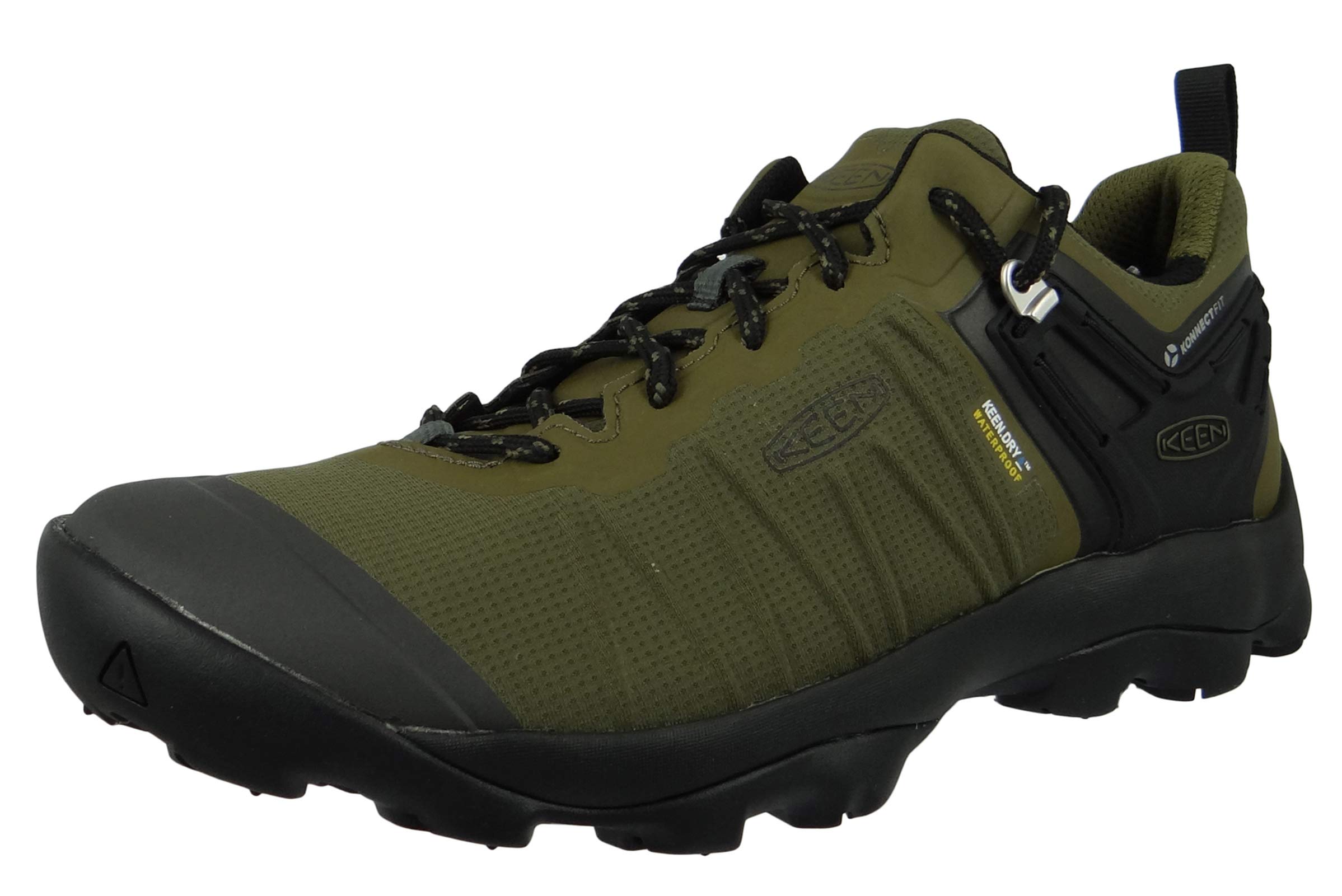 KEEN Men's Venture WP Hiking Boot, Black Yellow, 9