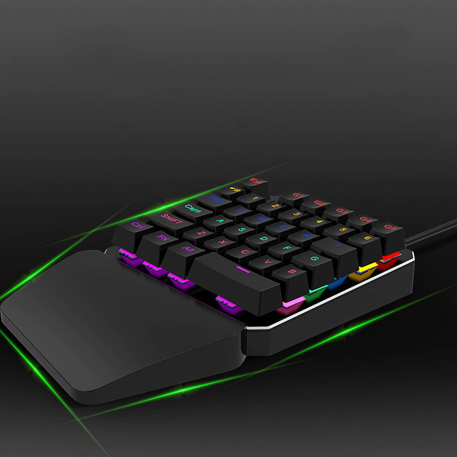 VINGVO Gaming Keypad, One Handed Keyboard USB Wired 35 Keys for Office