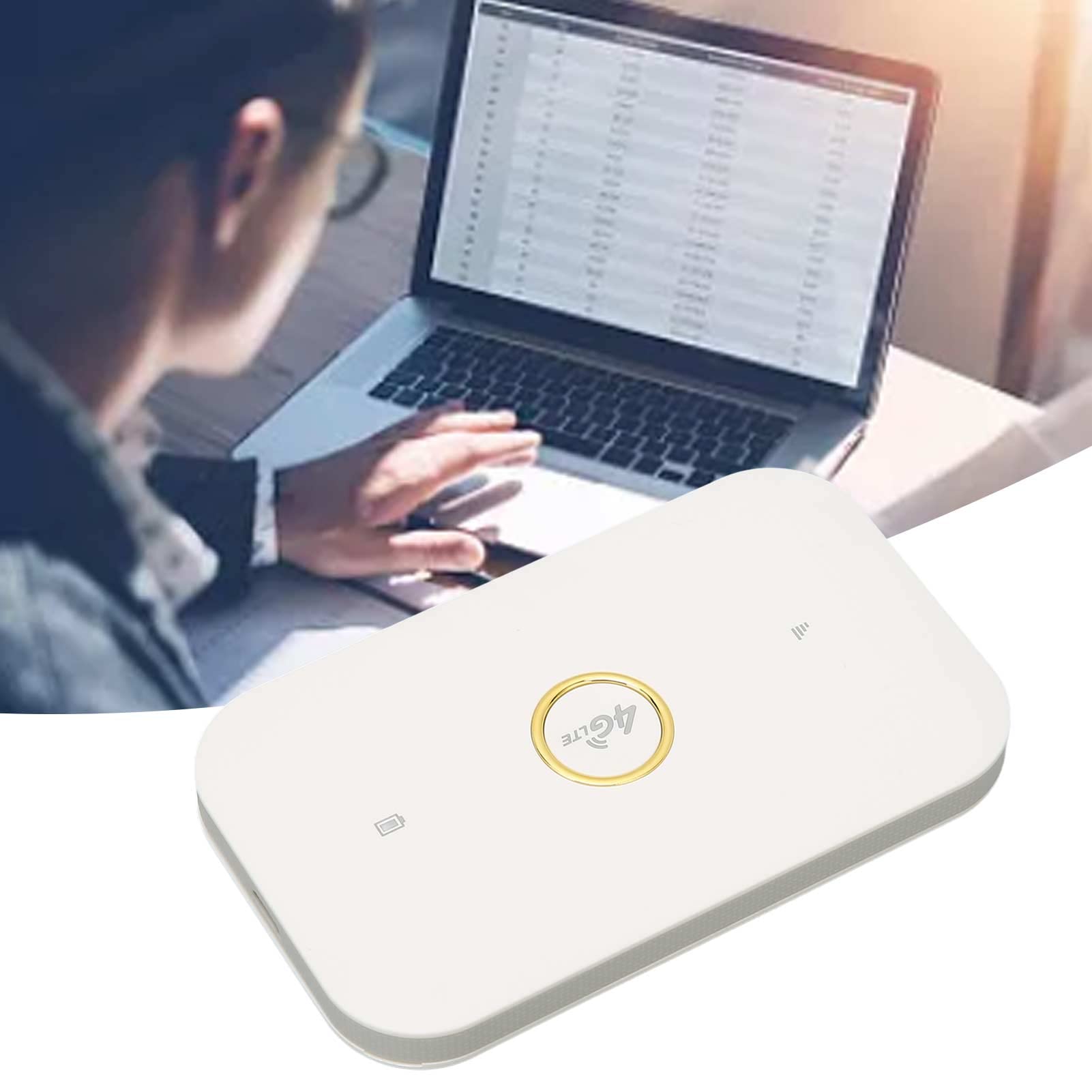 PUSOKEI 150Mbps 4G LTE Mobile Hotspot, LTE Wireless Internet Router Up to 12 Users, Wireless Pocket WiFi Device with SIM Card Slot for Home or Travel (White)