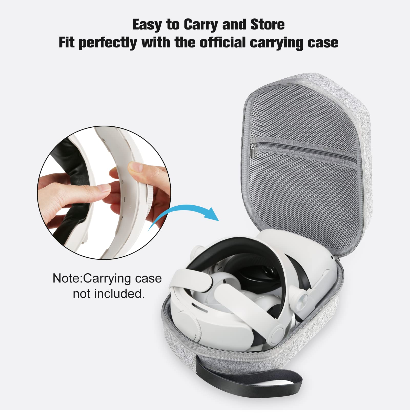 LOWEEY Head Strap for Oculus/Meta Quest 2, Adjustable Elite Strap for Reduce Face Pressure& Gaming Immersion, Oculus Quest 2/VR Accessories, Compatible with Quest 2 Carrying Case