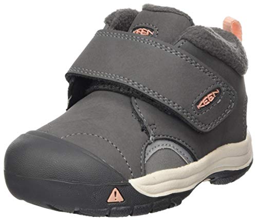 KEEN unisex child Kootenay 3 Mid Waterproof Hiking Boot, Steel Grey/Dusty Pink, 6 Big Kid US