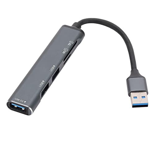 Ronyme Compact USB 3.0 Docking Hub, with Card Reader TF/x USB 2.0 5 in 1 Aluminum Alloy Multi Ports Splitter for PC Gaming Desk Accessories