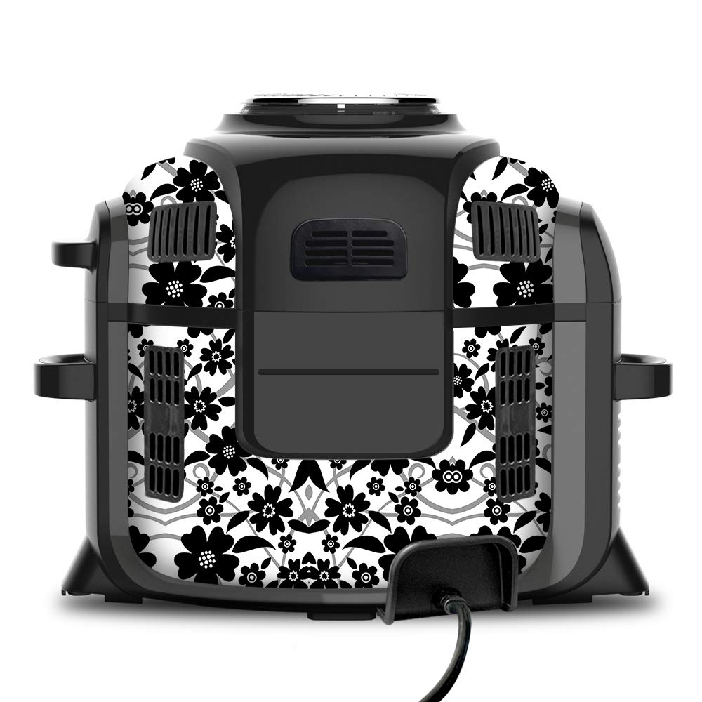 KRAFT'D Wrap for Ninja Foodi 6.5 Quart QT Accessories Cover Sticker | Wraps fit Ninja Foodi 6.5 Quart QT Mdl: OP302 107 | Black White Floral Pattern